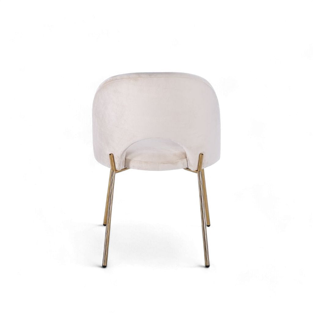 Petal Dining Chair Gold Frame White Ivory KuHoN